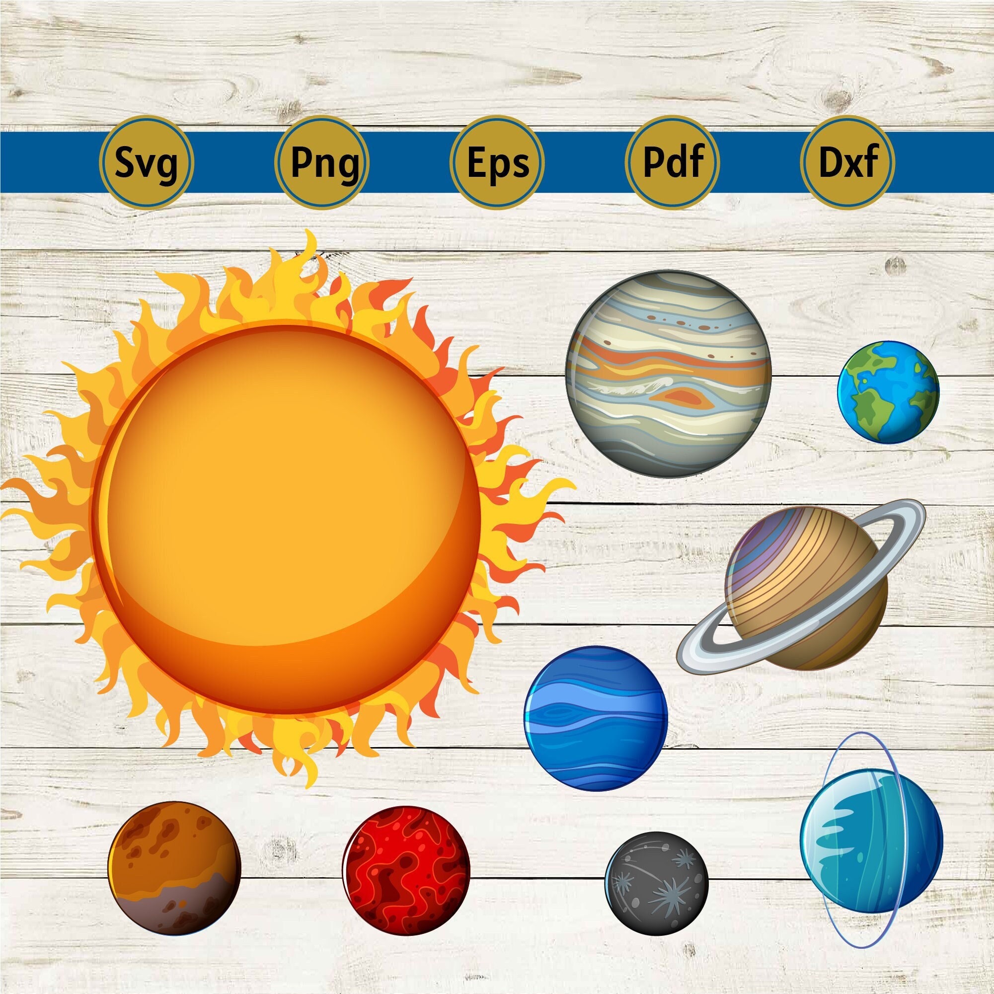 Solar System Svg, Solar System Png, Galaxy Svg, Sunburst, Planet Svg ...