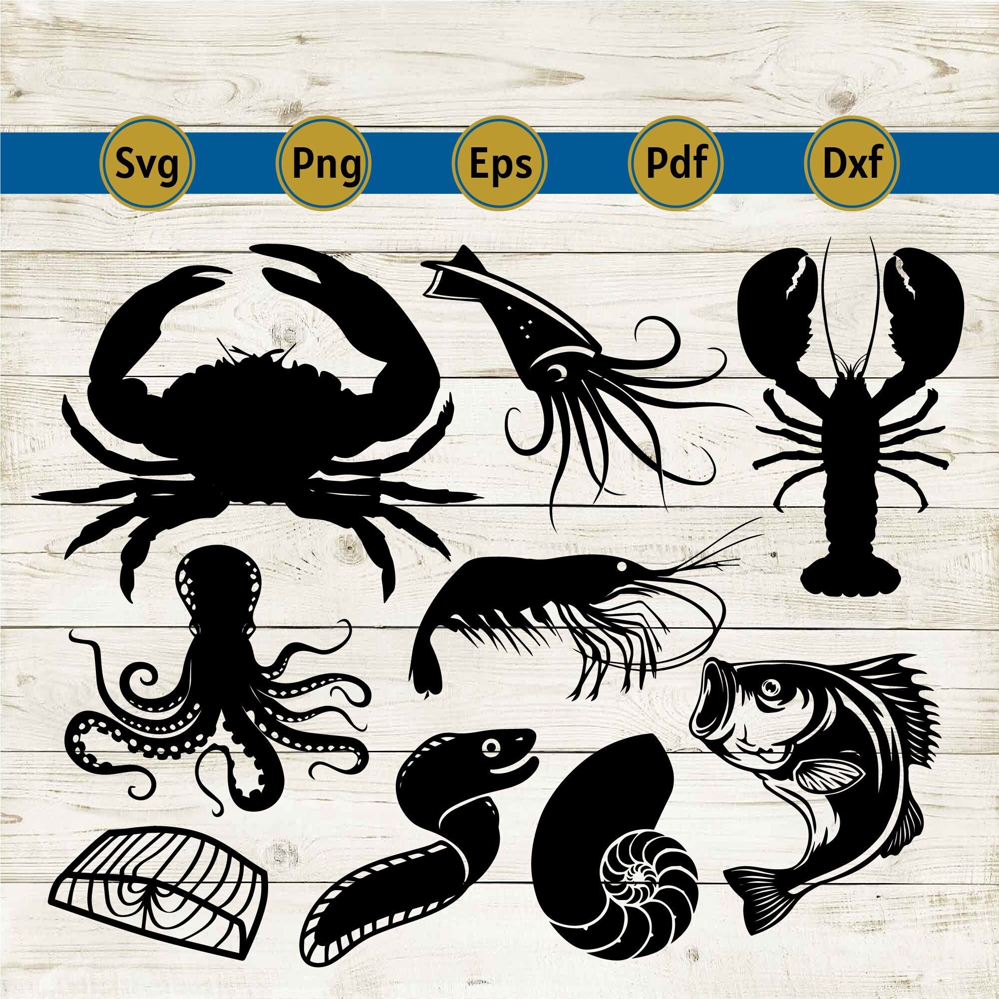 Seafood Svg, Crab Svg, Crab Png, Lobster Svg, Fish Svg, Crawfish Svg ...