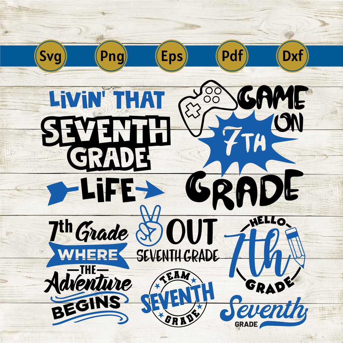 7th Grade Svg, Seven Grade Svg, Class of 2024 Svg, 7th Grade Png, Grade ...