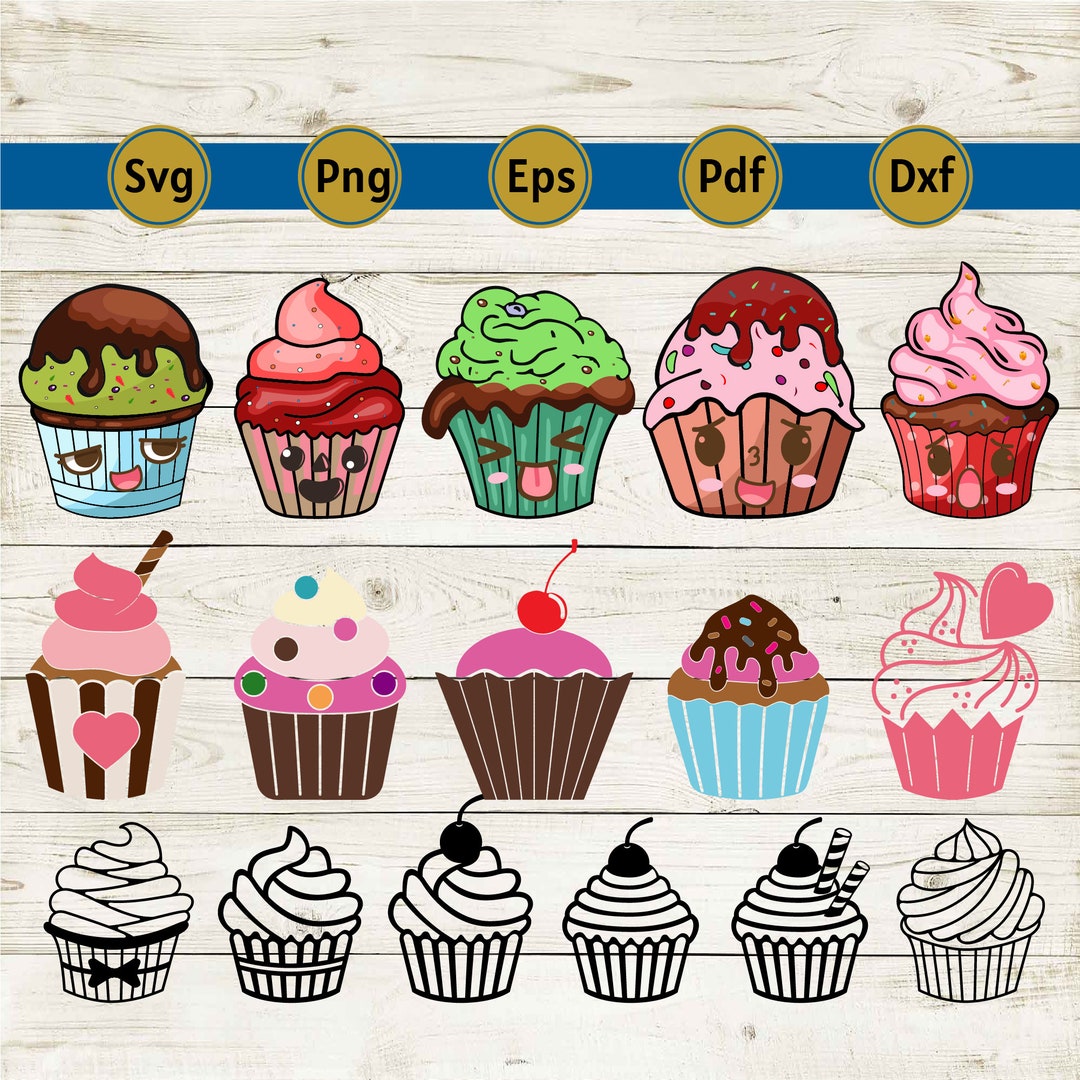 Cupcake SVG Cupcake Cutting File Birthday Sweet Bakery Cuttable Love ...