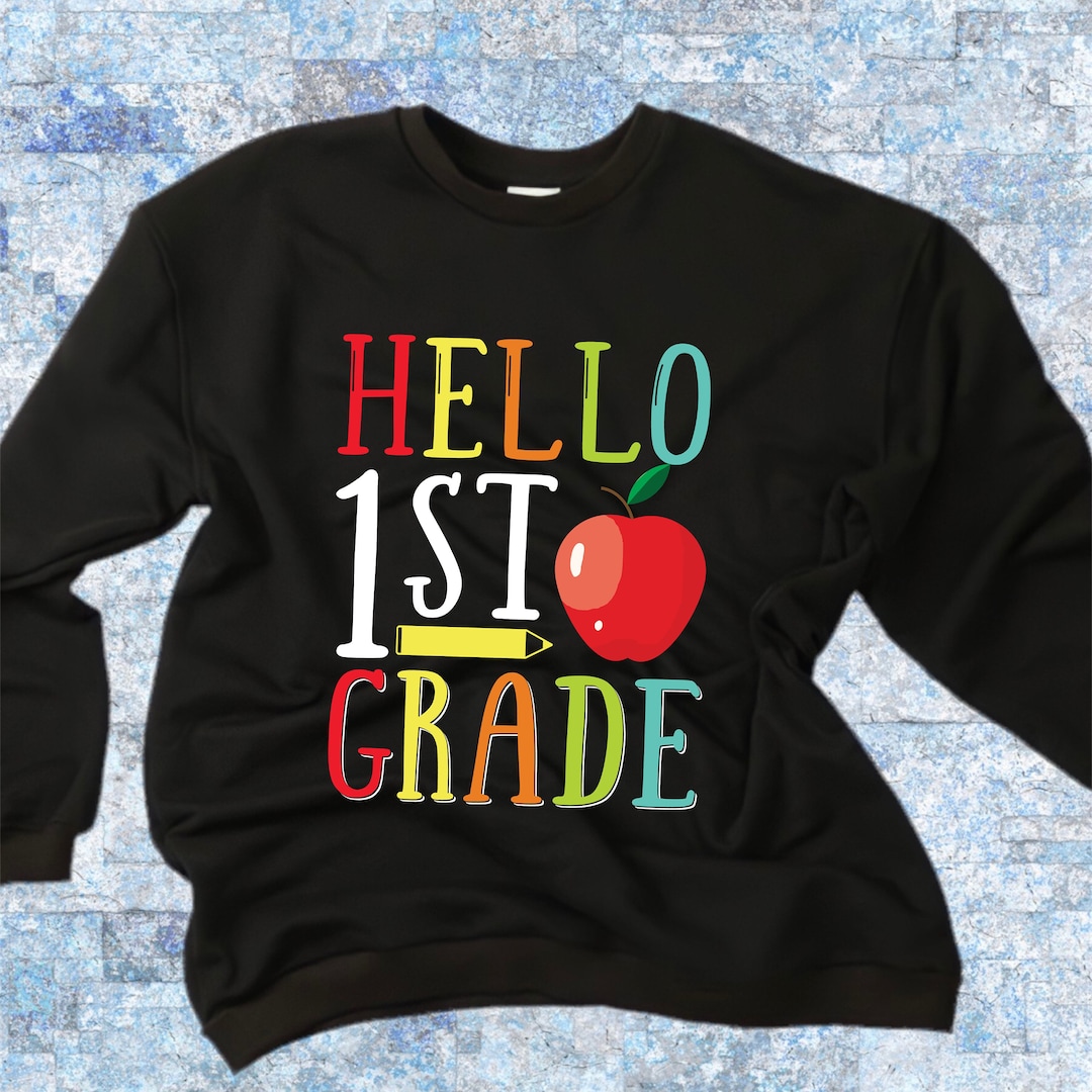 Hello 1st Grade Svg Png Shirt for Kids, First Grade Shirt, 1st Grade ...