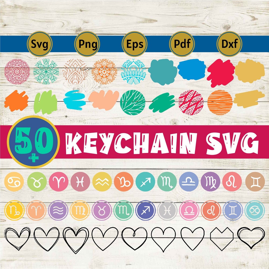 Keychain Svg Bundle, Keychain Svg, Brush Stroke Svg, Acrylic Keychain ...