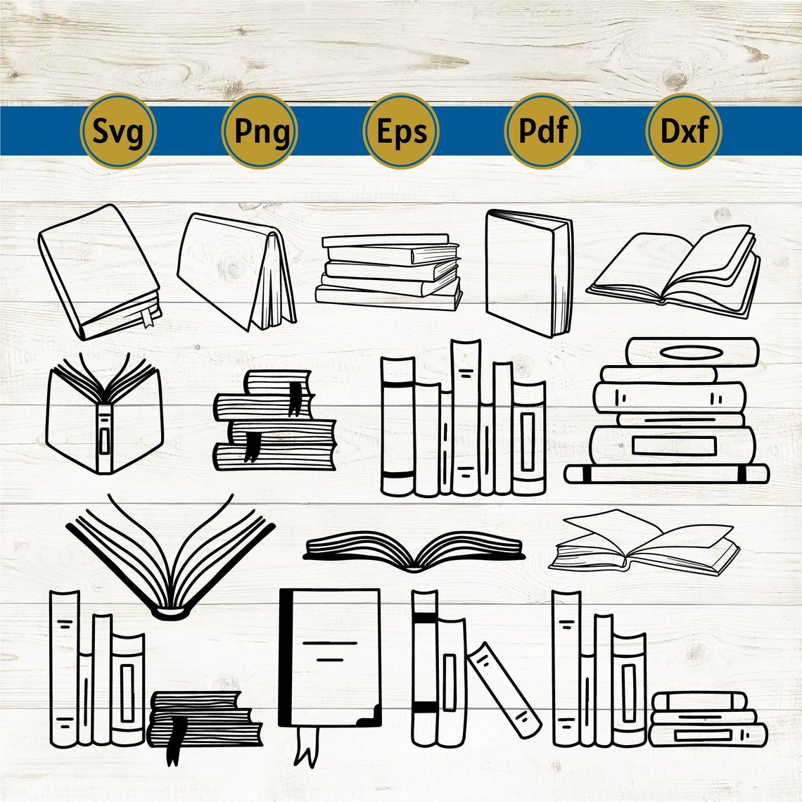 Book and Library SVG Collection SVG Set for Book Lovers - Etsy