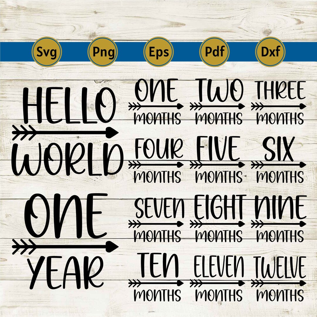Baby Milestone Svg, Baby Monthly Milestone Svg, Birth Stats Svg, One ...