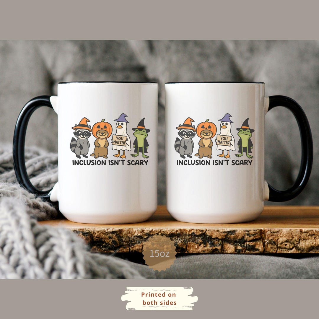 Halloween Inclusion SPED Teacher Funny Animals Ceramic Mug, Spooky ...