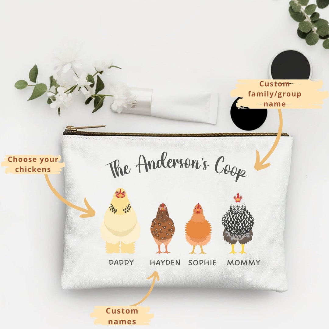 Custom Family Chicken Makeup Bagpersonalized Best Freind Chicken ...
