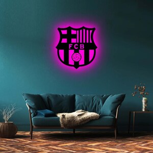 FCB Barcelona Football Club 3D Led Logo With Multicolor Options - Etsy