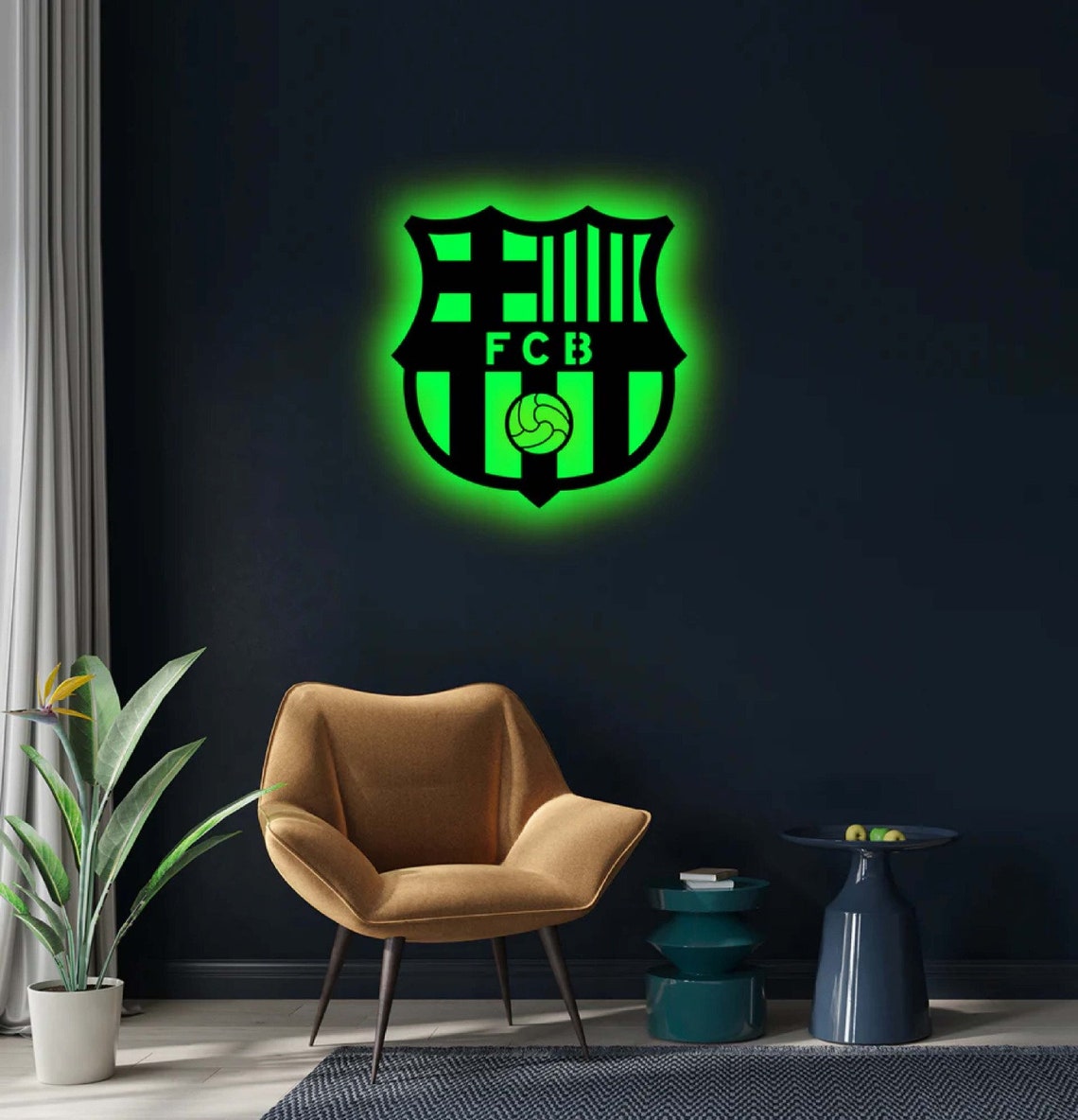 FCB Barcelona Football Club 3D Led Logo With Multicolor Options - Etsy