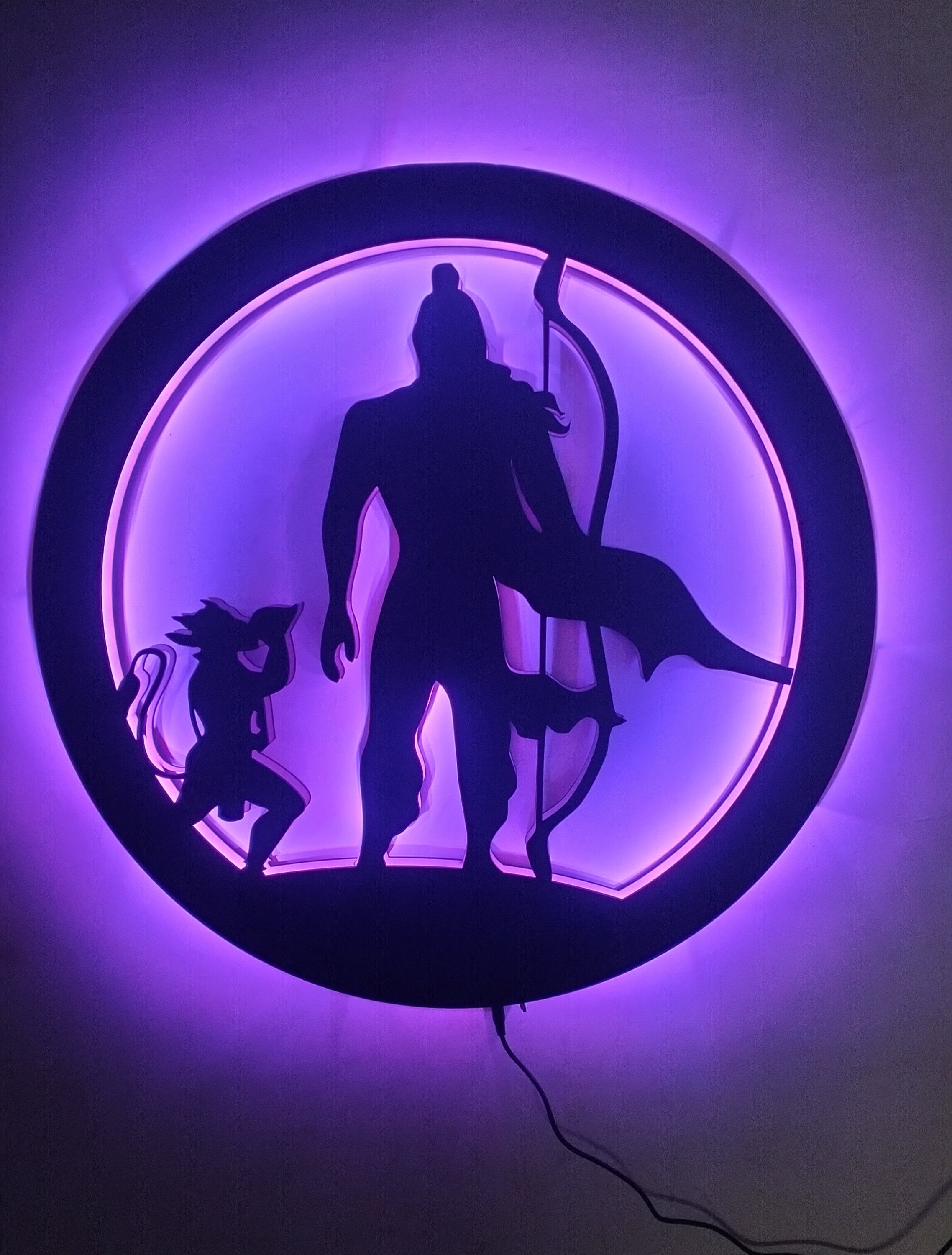 Shree Ram With Lord Hanuman Neon Light,color Changing Light,wall Decor ...