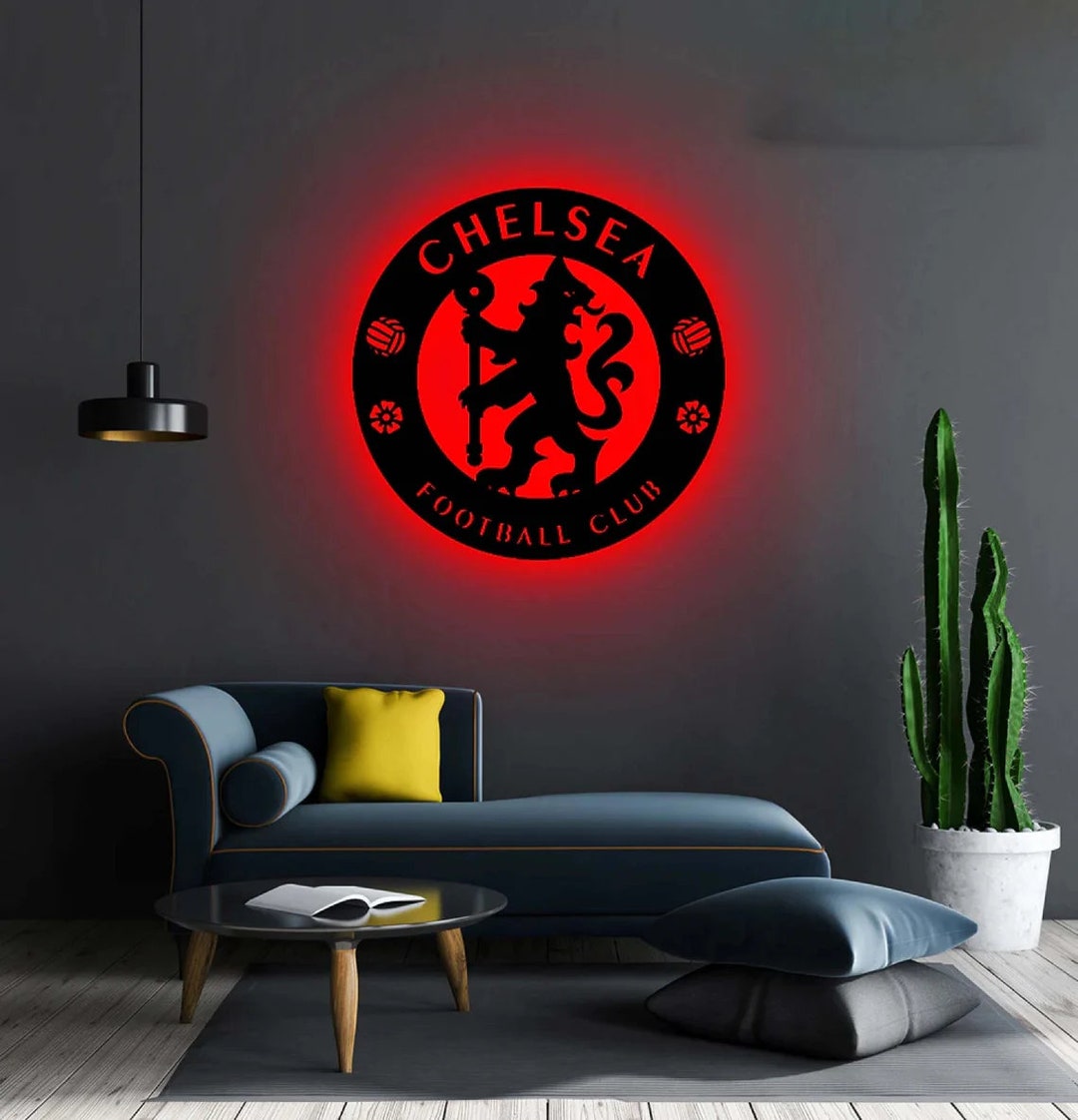 Chelsea Neon Light, Football Team, Neon Sign,wooden Wall Sign, Color ...