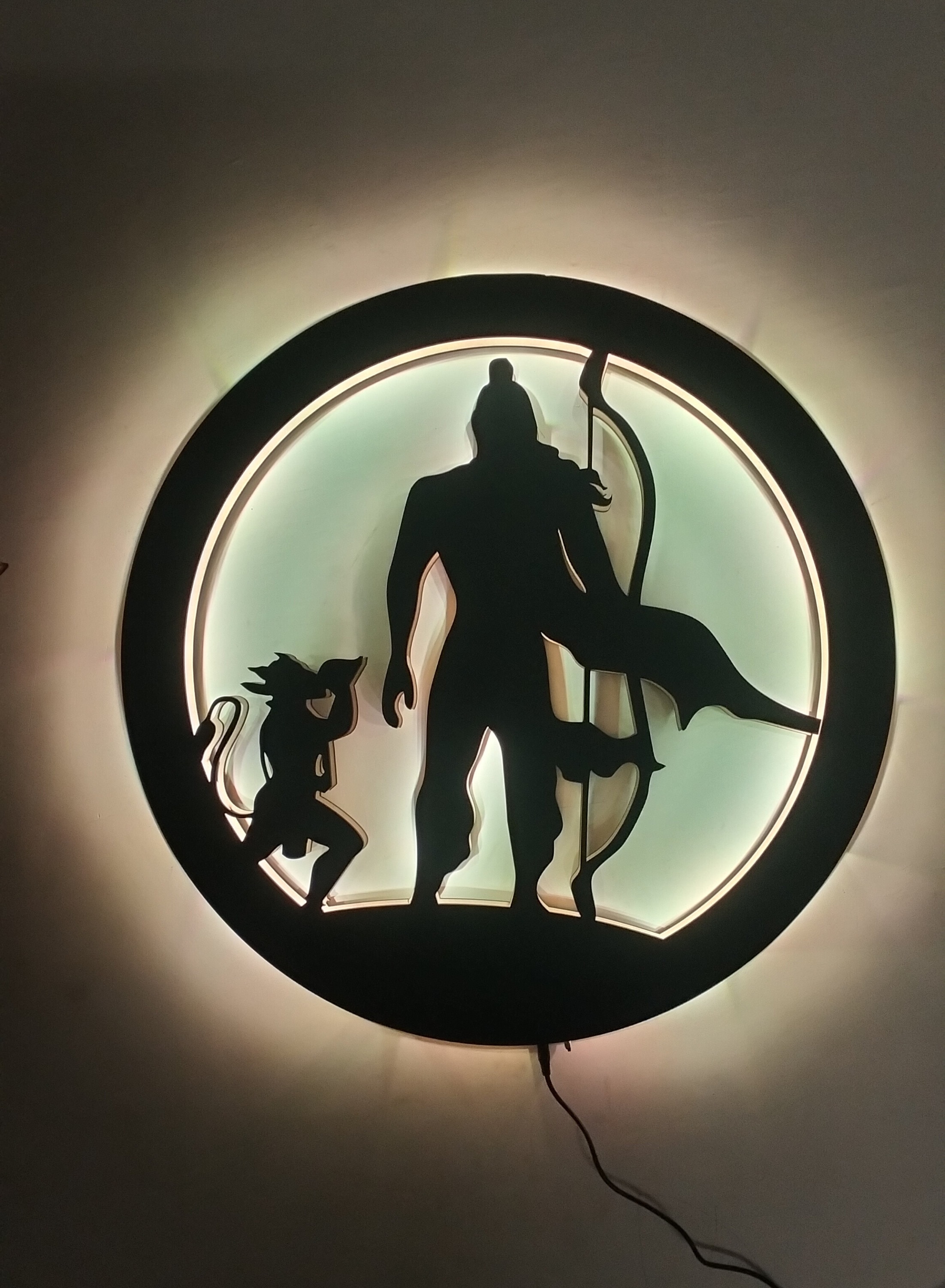Shree Ram With Lord Hanuman Neon Light,color Changing Light,wall Decor ...