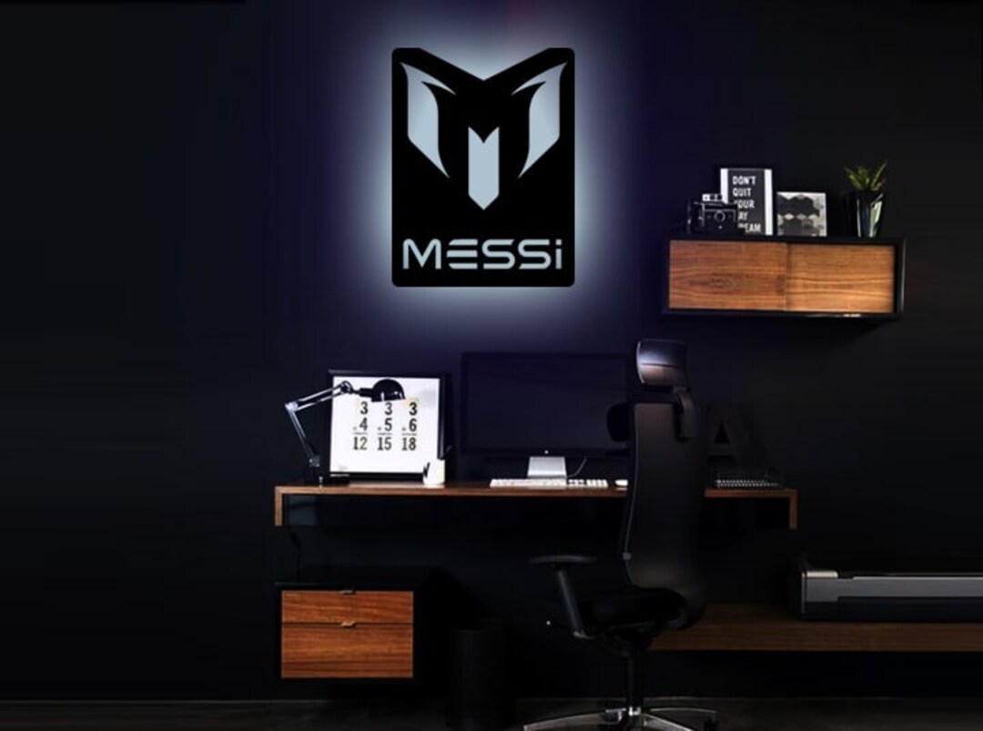 Messi 3D Wooden Led Logo for Home or Wall Décor With Multicolor Options ...