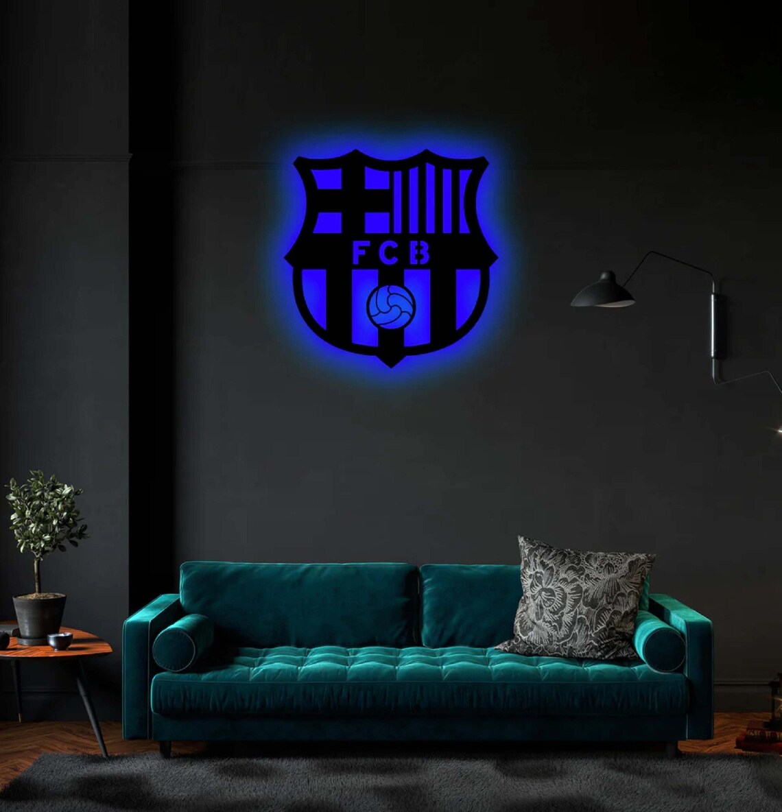 FCB Barcelona Football Club 3D Led Logo With Multicolor Options - Etsy