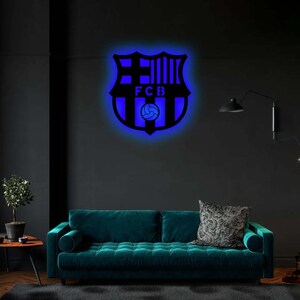 FCB Barcelona Football Club 3D Led Logo With Multicolor Options - Etsy