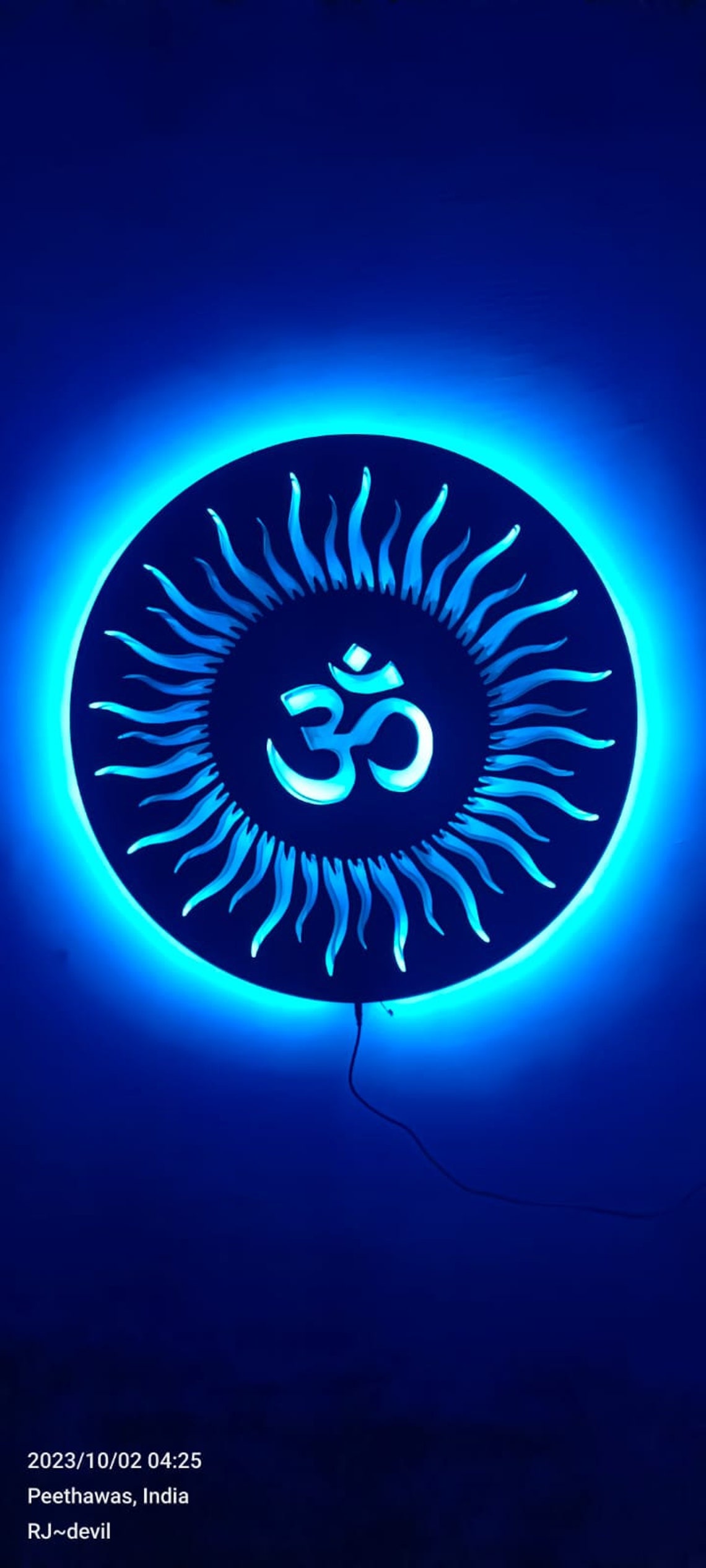 Unique OM Symbol Design India Traditional Sign 3D Wooden Led Logo for ...