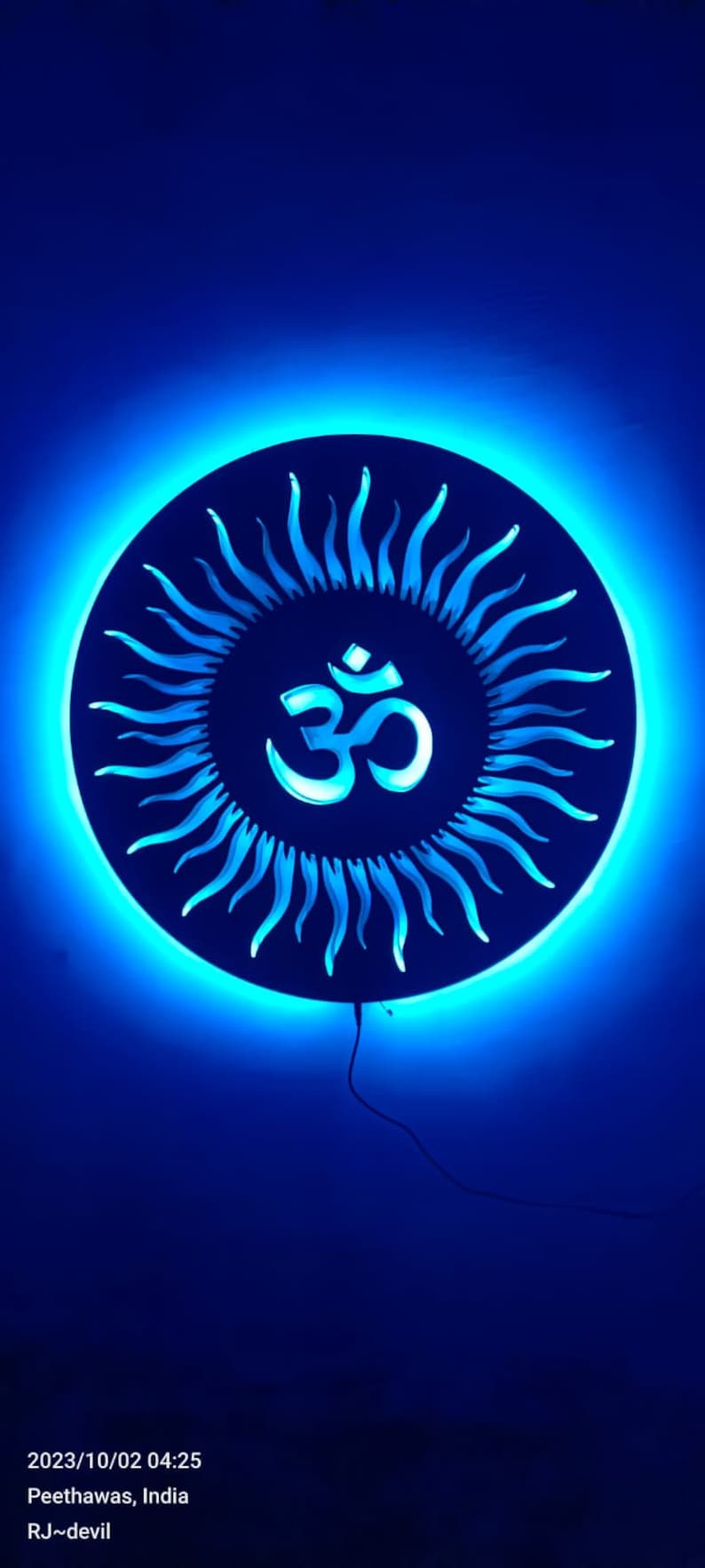 Unique OM Symbol Design India Traditional Sign 3D Wooden Led Logo for ...