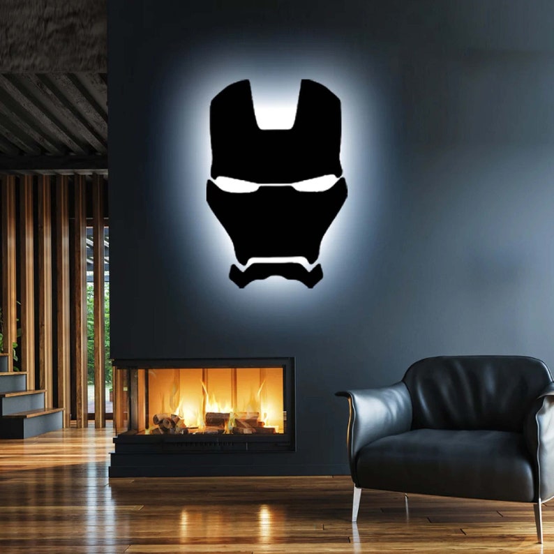 Iron Man 3D Wooden Led Logo Sign for Home or Wall Decor - Etsy