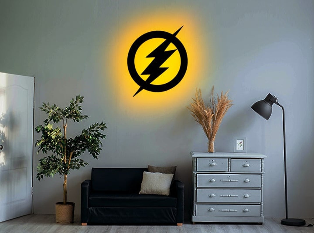 Flash DC Superhero Backlight Wooden Led Logo With Multicolor Led Lights ...