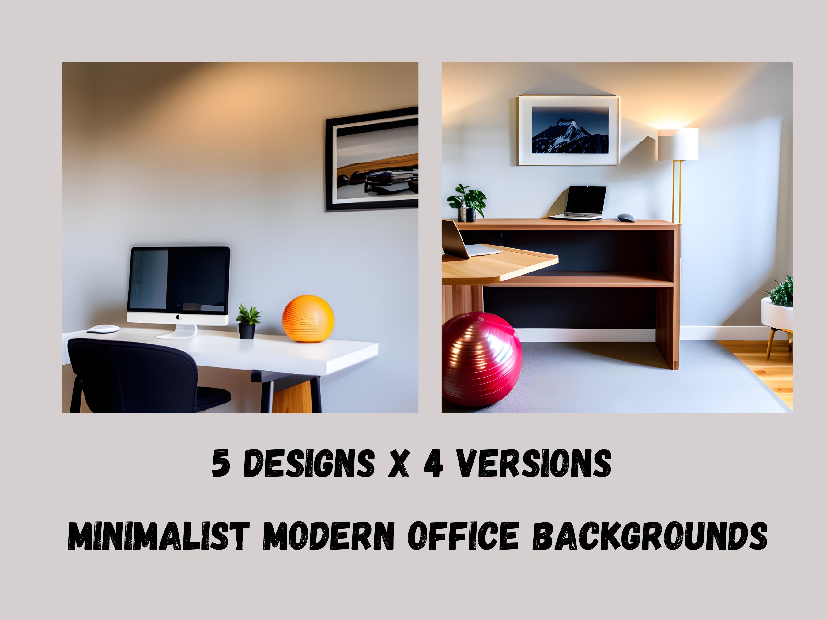 Zoom Background, Virtual Meeting Backdrops, BUNDLE, Modern Office ...