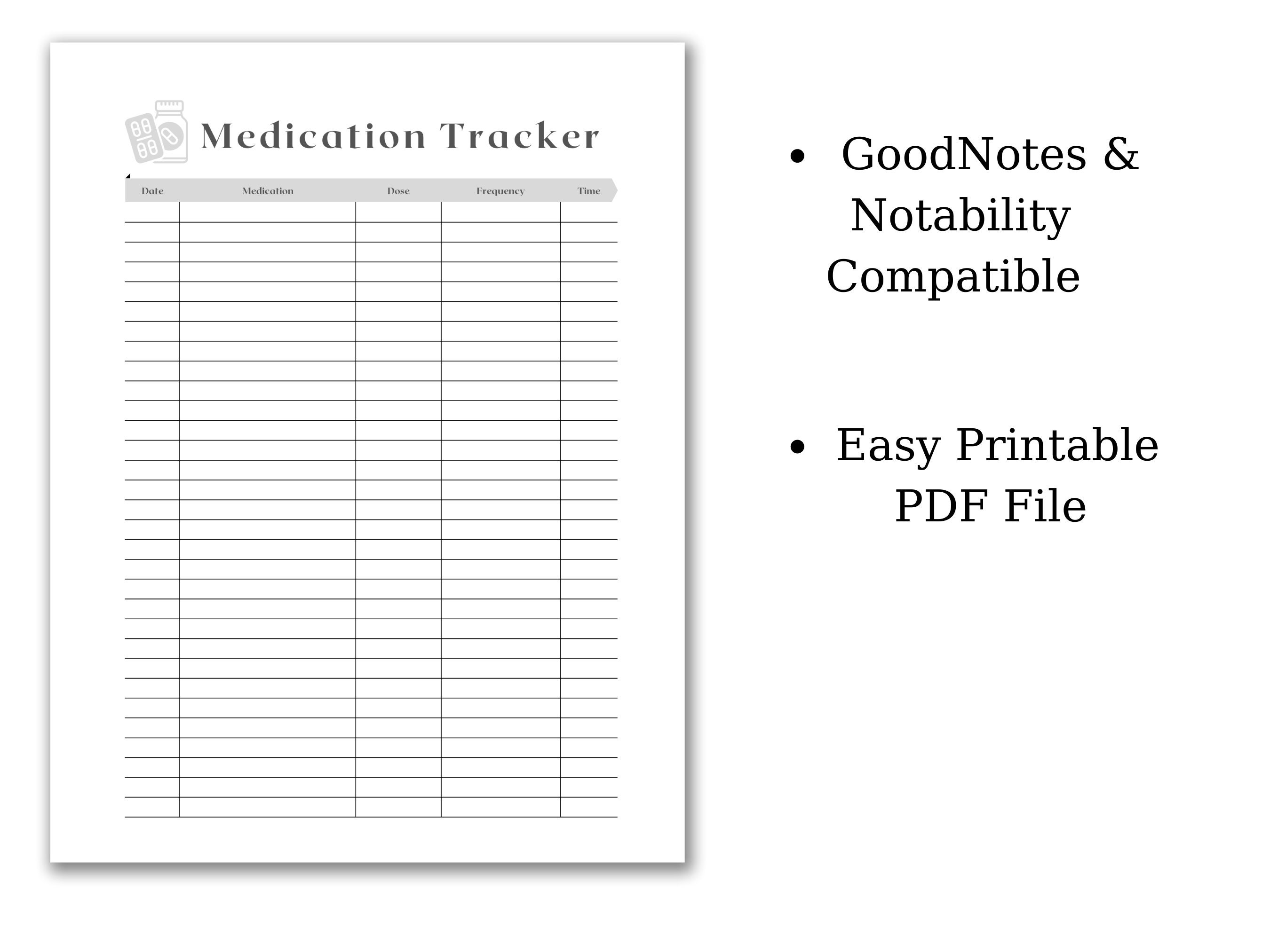 Medication Log,printable Medication Tracker,medication Chart,medication ...
