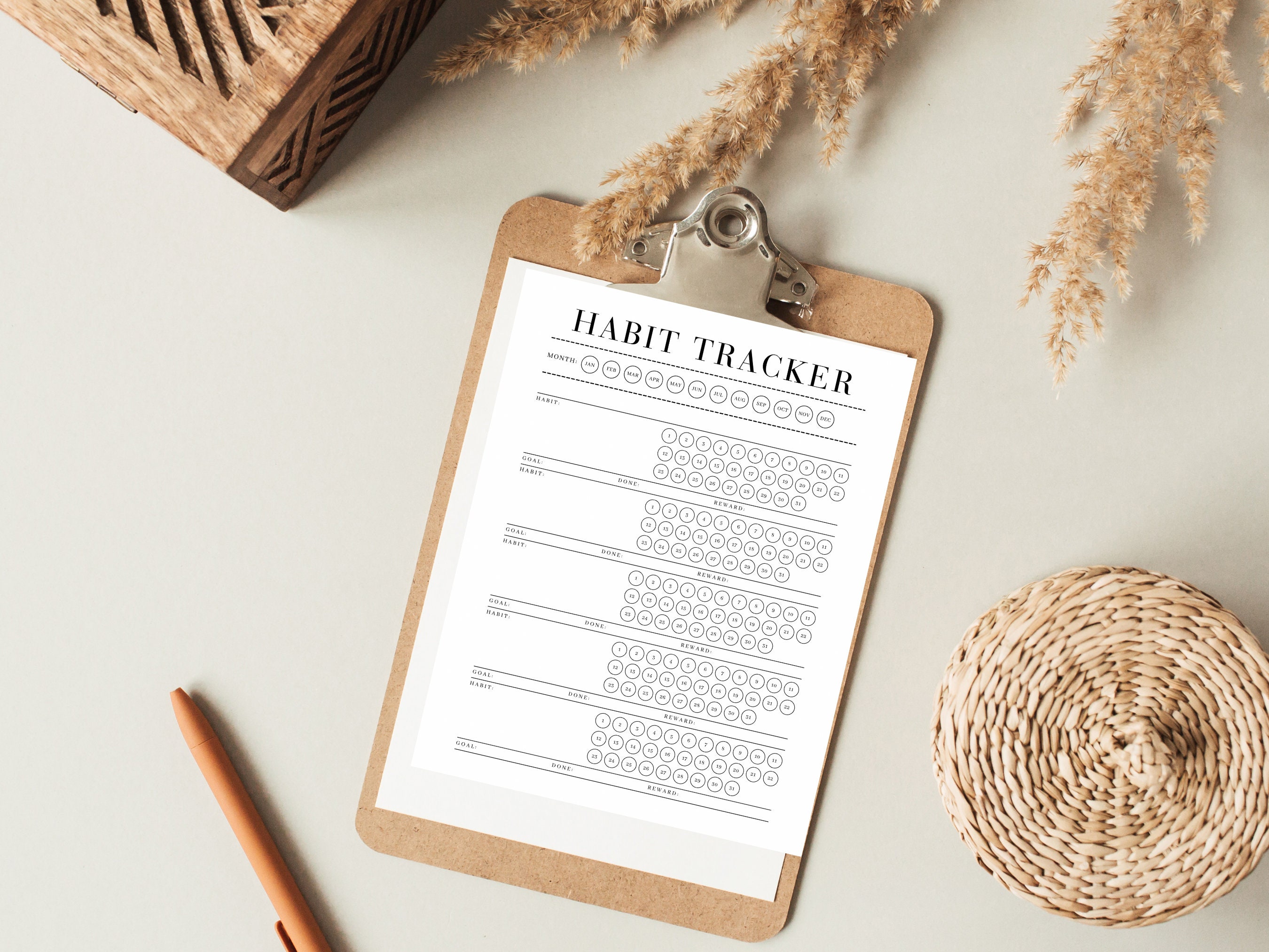Daily Habit Tracker Printable,habit Tracker Goodnotes & Notability ...