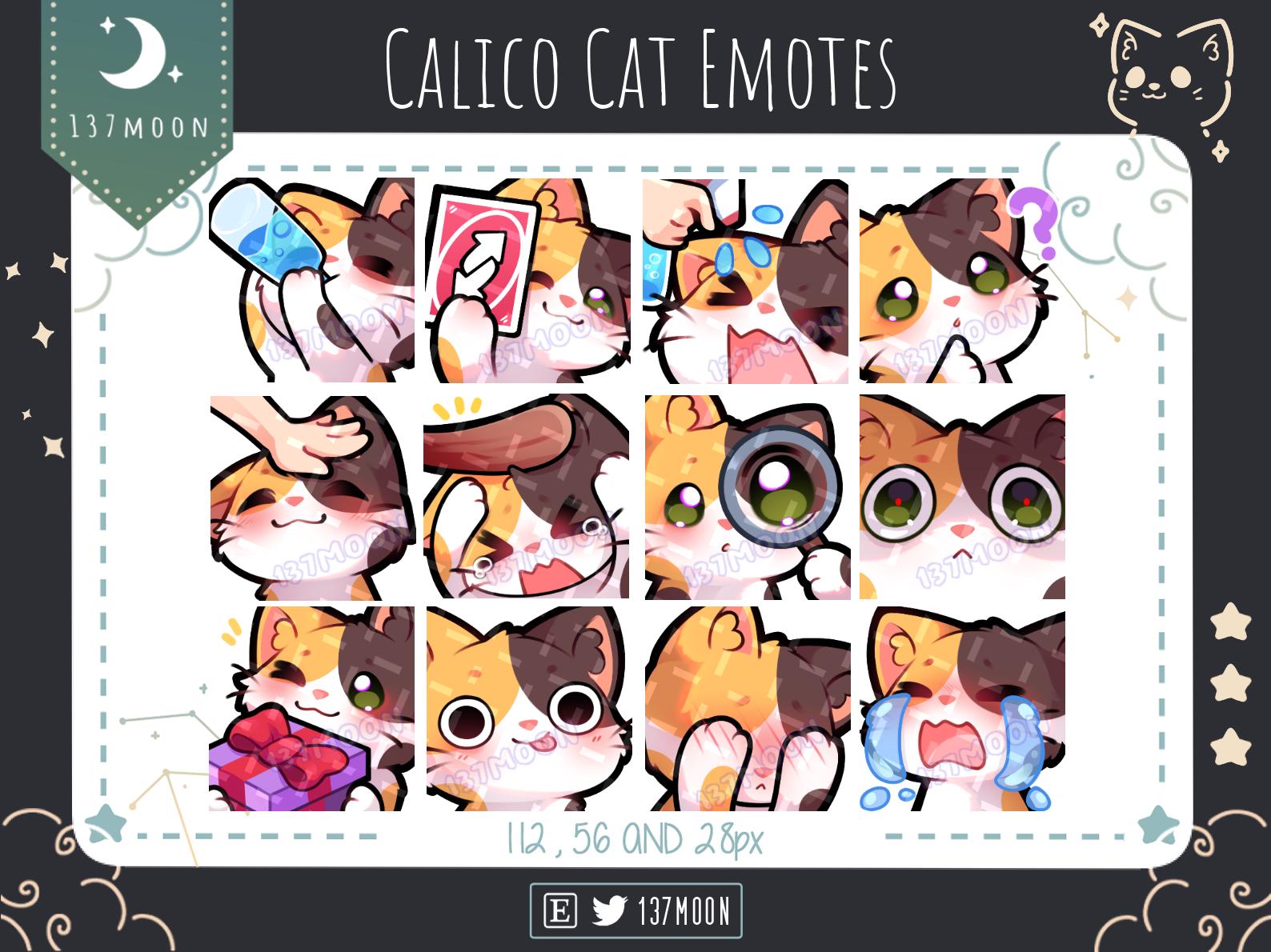 Lindos emoticones de gato para Twitch, YouTube, Discord, Kawaii, Stream ...