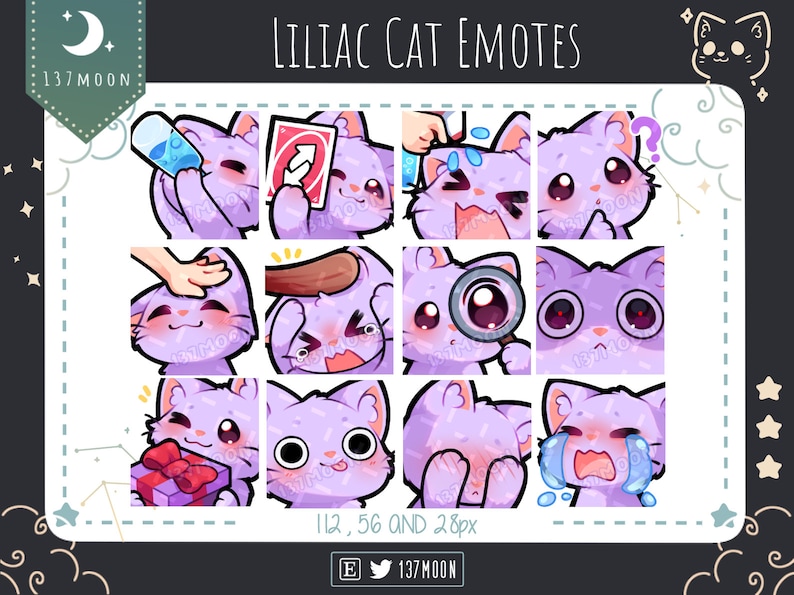 Cute Cat Emotes for Twitch | Youtube | Discord | Kawaii | Stream ...