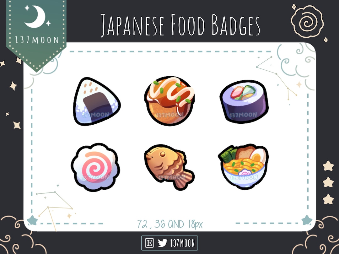 Japanese Food Sub Badges for Twitch | Youtube | Discord | Cute Loyalty ...