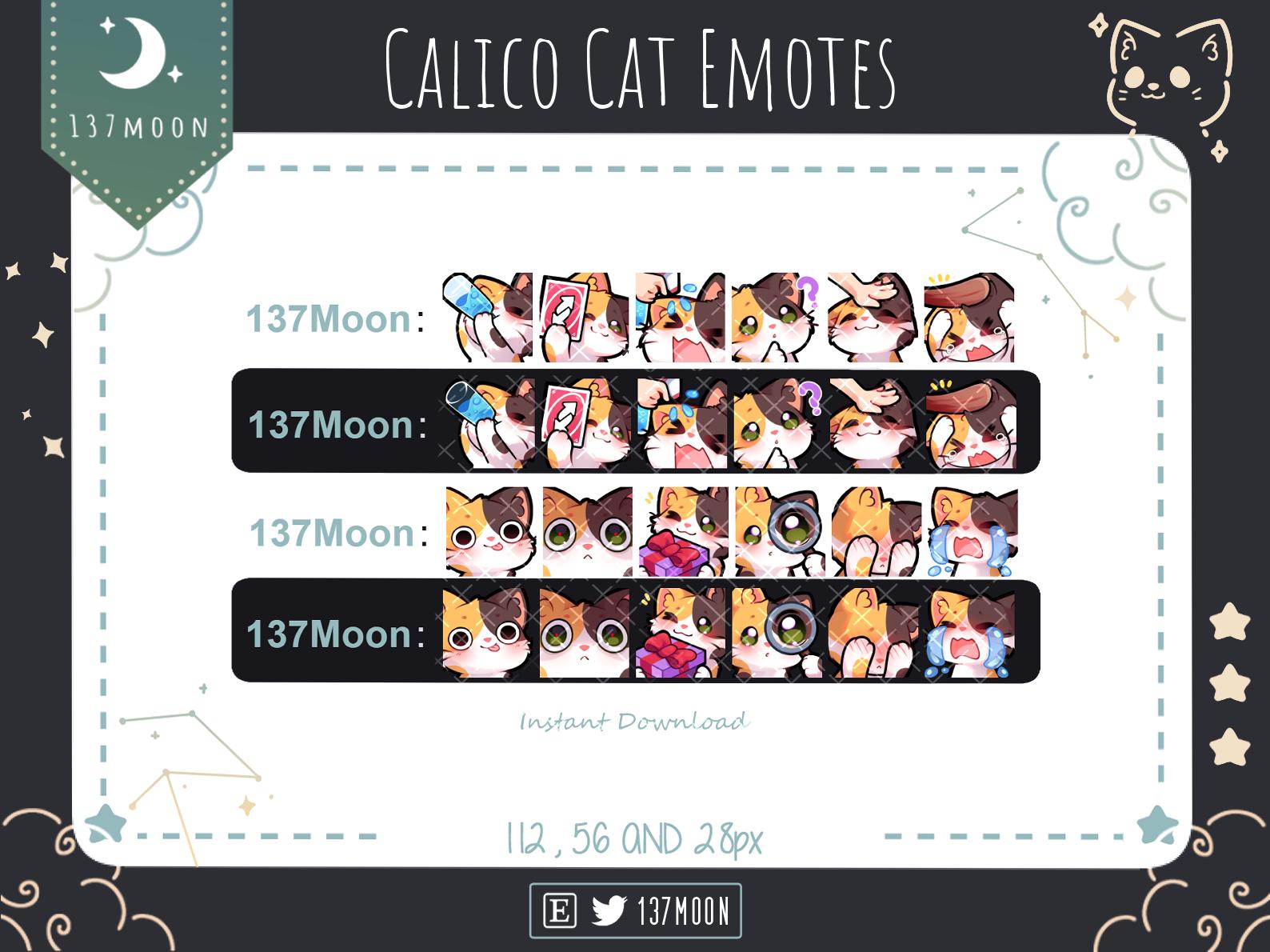 Lindos emoticones de gato para Twitch, YouTube, Discord, Kawaii, Stream ...