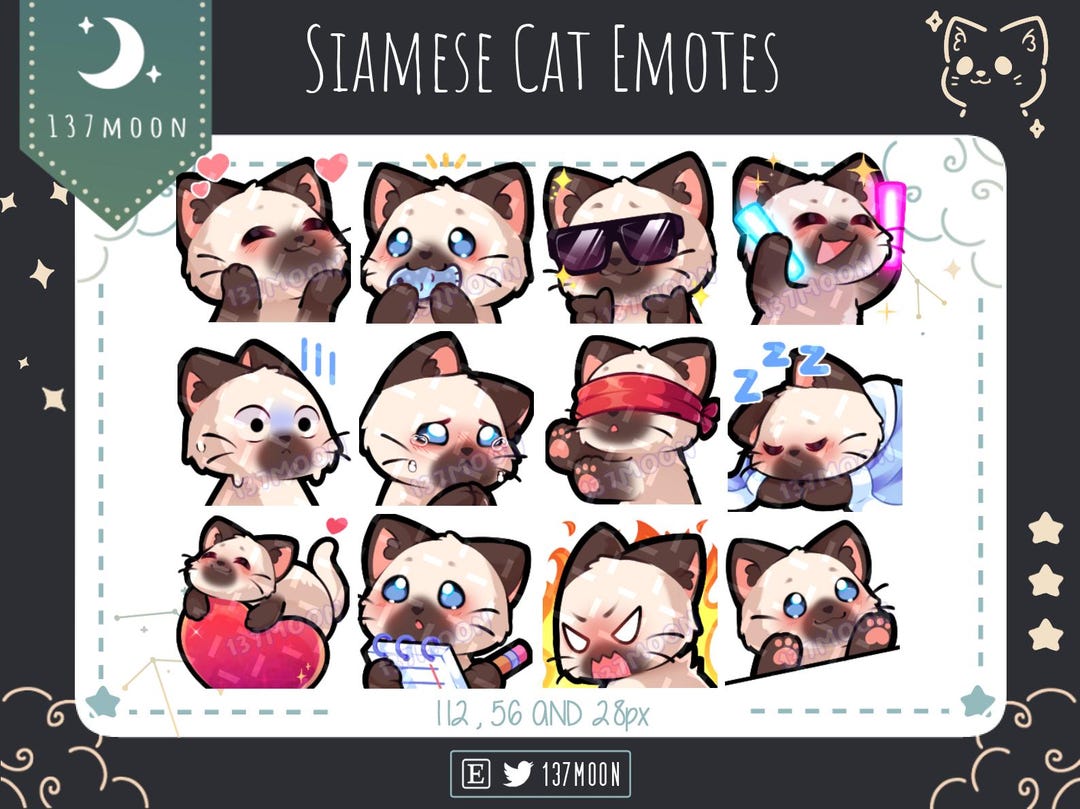 Cute Cat Emotes for Twitch | Youtube | Discord | Kawaii | Stream ...