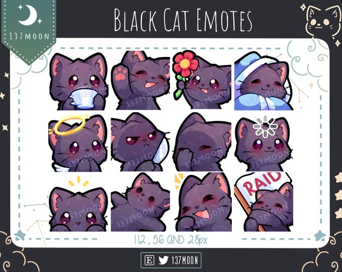 Cute Cat Emotes for Twitch | Youtube | Discord | Kawaii | Stream ...