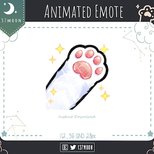 Cute Cat Emotes for Twitch Youtube Discord Kawaii Stream White Cat ...