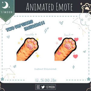 ANIMATED Paw Wave Emote | Cute Orange Cat Paw Emote for Twitch ...