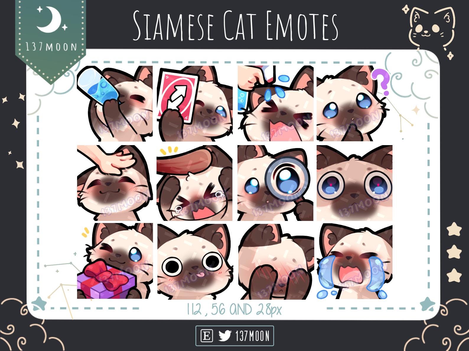 Cute Cat Emotes for Twitch | Youtube | Discord | Kawaii | Stream ...