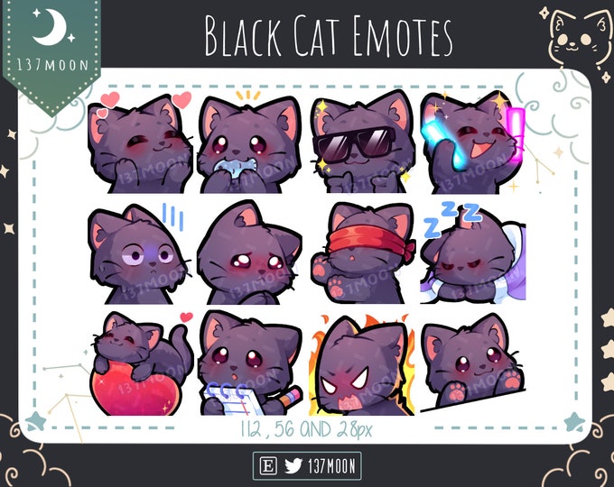 Cute Cat Emotes for Twitch | Youtube | Discord | Kawaii | Stream ...