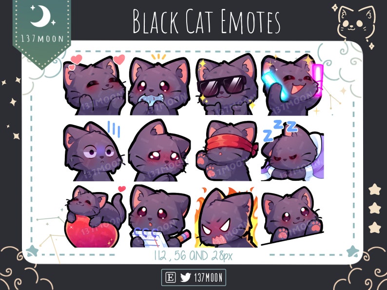 Cute Cat Emotes for Twitch | Youtube | Discord | Kawaii | Stream ...