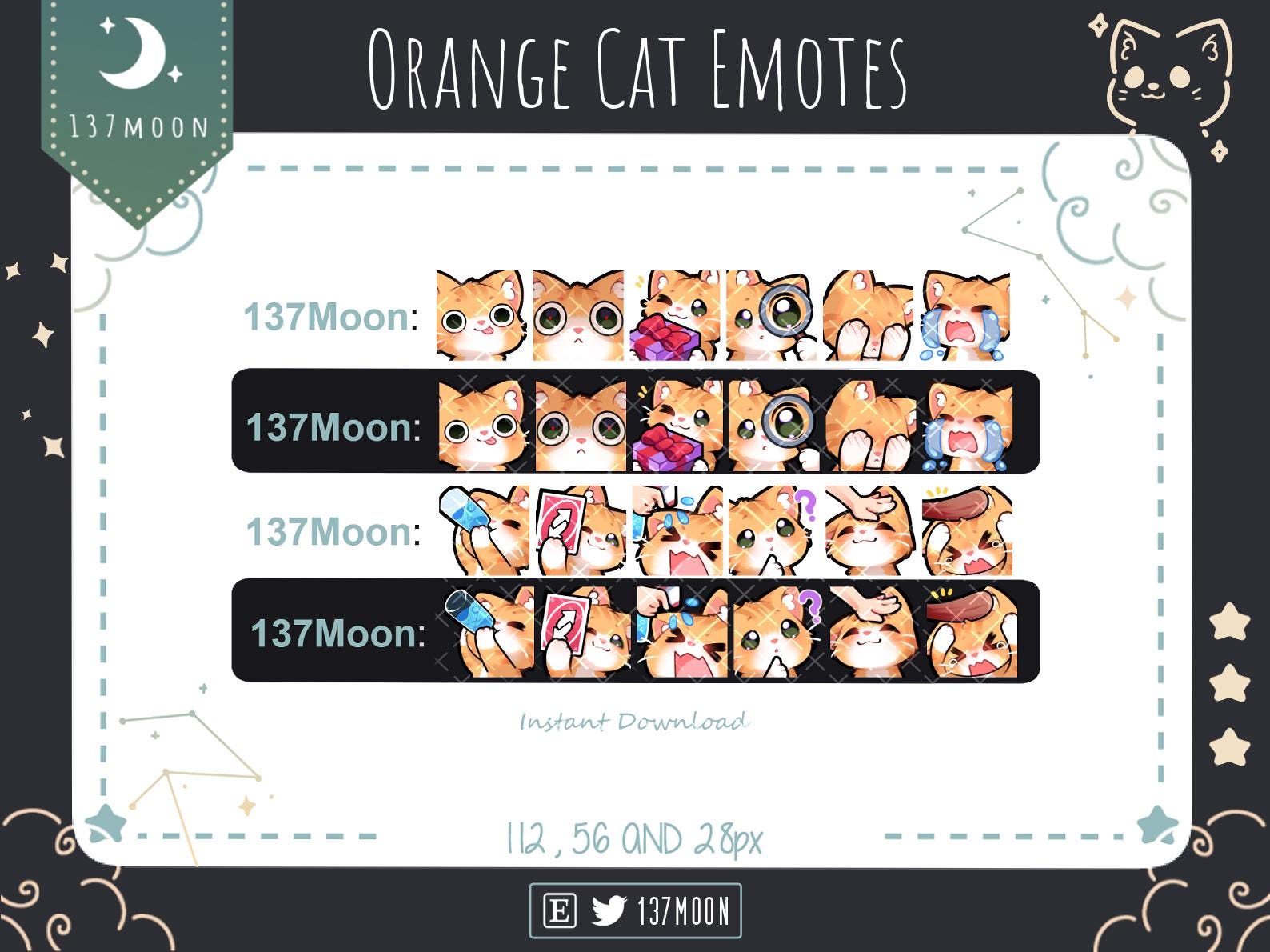 Cute Cat Emotes for Twitch | Youtube | Discord | Kawaii | Stream ...