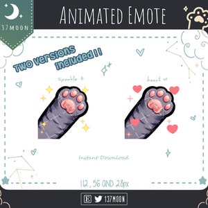 ANIMATED Paw Wave Emote | Cute Gray Cat Paw Emote for Twitch | Youtube ...