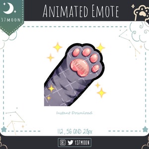 ANIMATED Paw Wave Emote | Cute Gray Cat Paw Emote for Twitch | Youtube ...