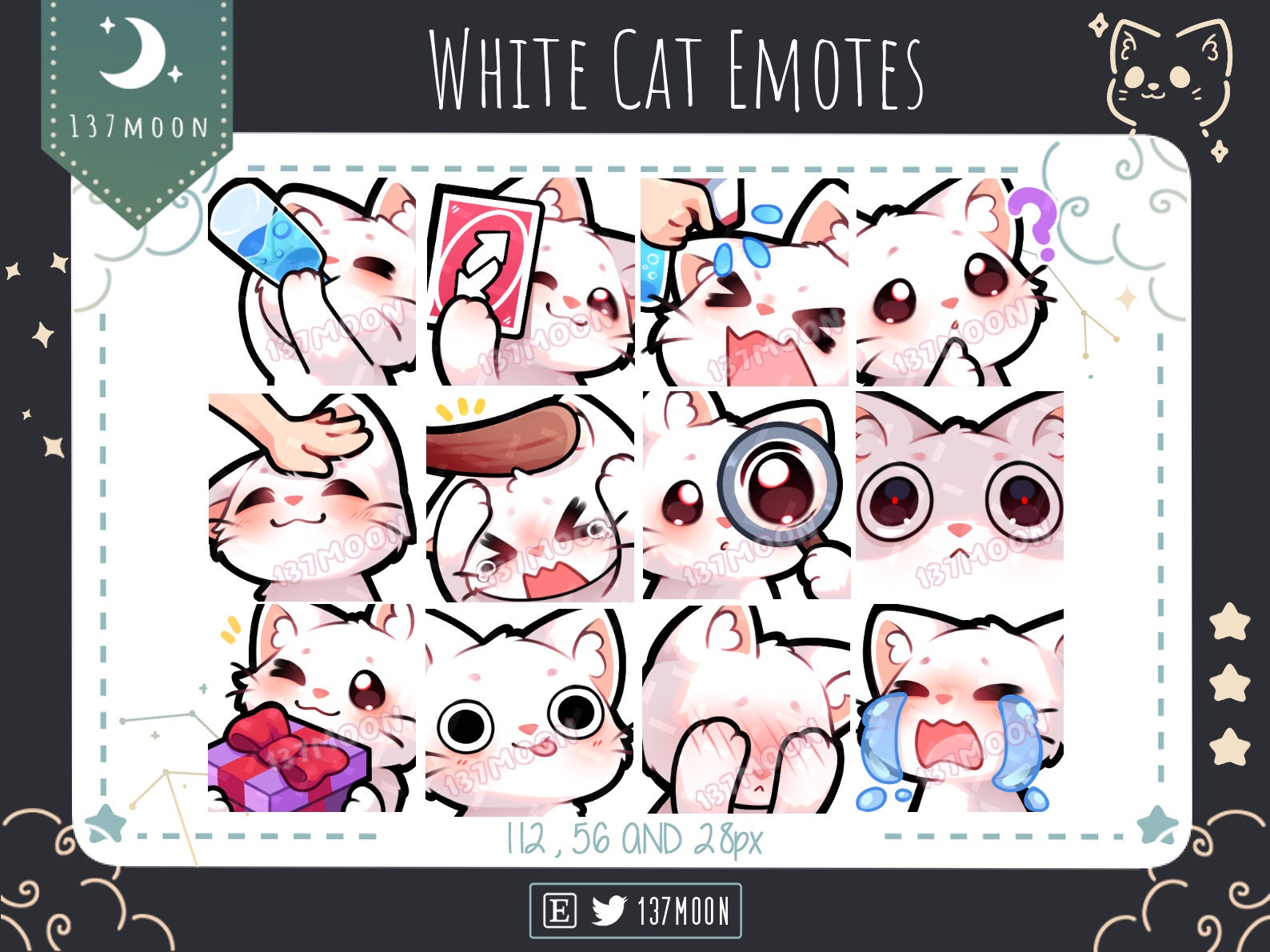 Cute Cat Emotes for Twitch | Youtube | Discord | Kawaii | Stream ...