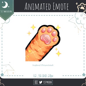 ANIMATED Paw Wave Emote | Cute Orange Cat Paw Emote for Twitch ...