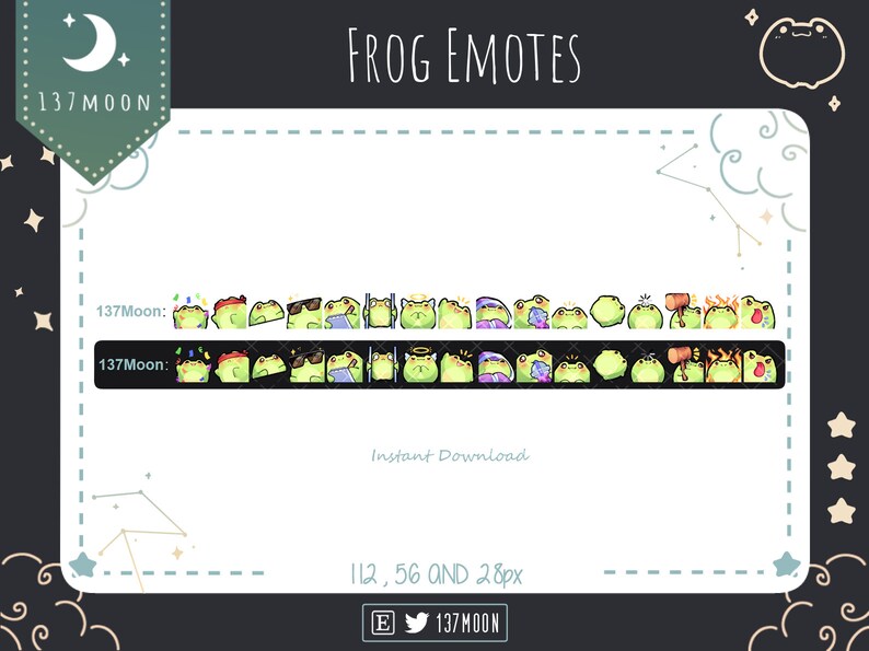 Cute Frog Emotes for Twitch | Youtube | Discord | Kawaii | Stream ...