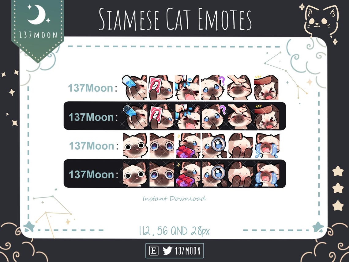 Cute Cat Emotes for Twitch | Youtube | Discord | Kawaii | Stream ...