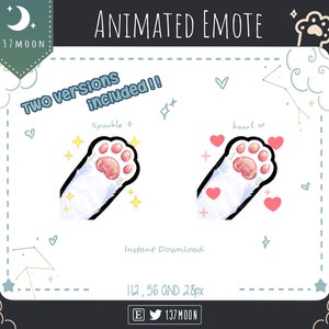 ANIMATED Paw Wave Emote | Cute White Cat Paw Emote for Twitch | Youtube ...