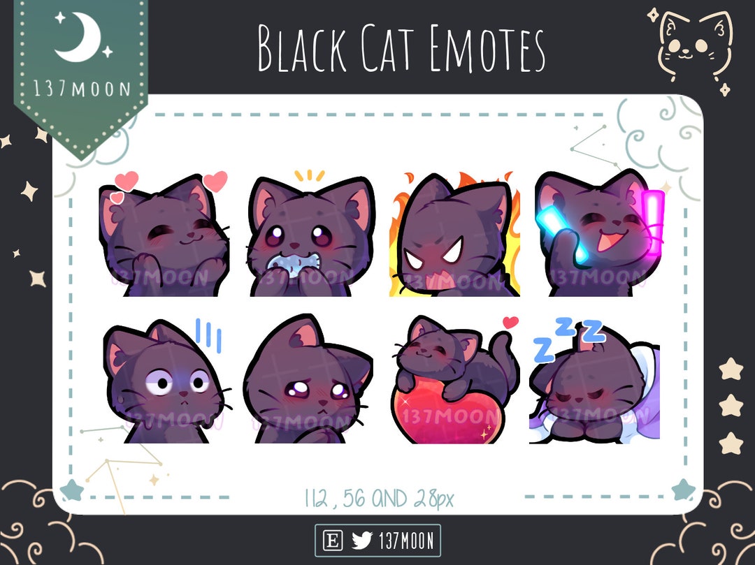 Cute Cat Emotes for Twitch Youtube Discord Kawaii - Etsy