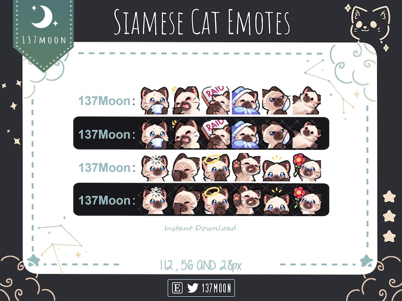 Cute Cat Emotes for Twitch | Youtube | Discord | Kawaii | Stream ...