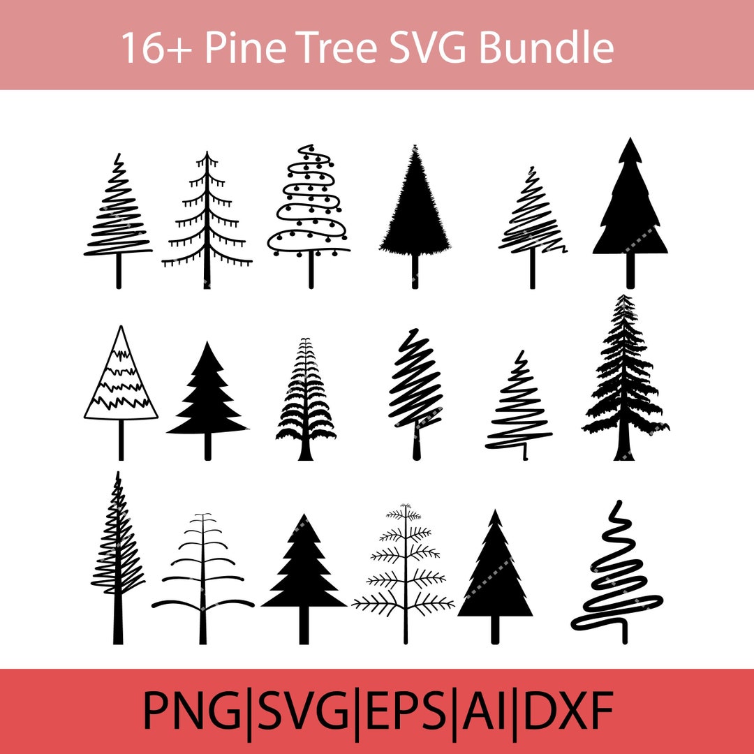 Christmas Tree SVG Bundle, Pine Tree SVG, Christmas Tree Cut File, Pine ...