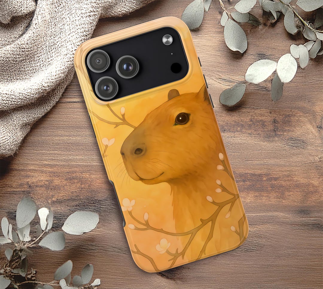 Watercolor Capybara Tough Phone Case, Capybara Phone Cover, Phone Case ...
