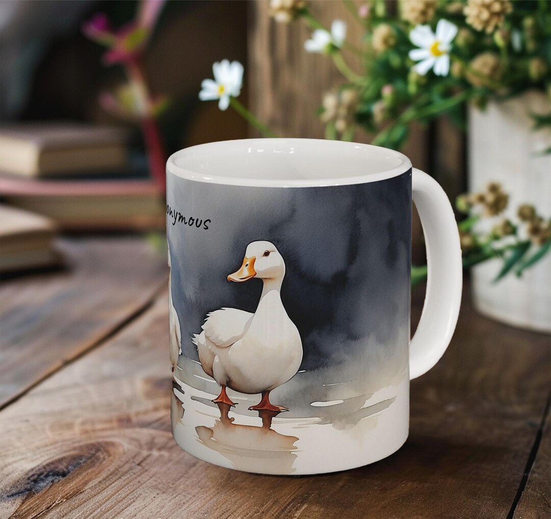 Custom Funny Duck Ceramic Mug, Pekin Duck Coffee Tea Cup, Personalize ...