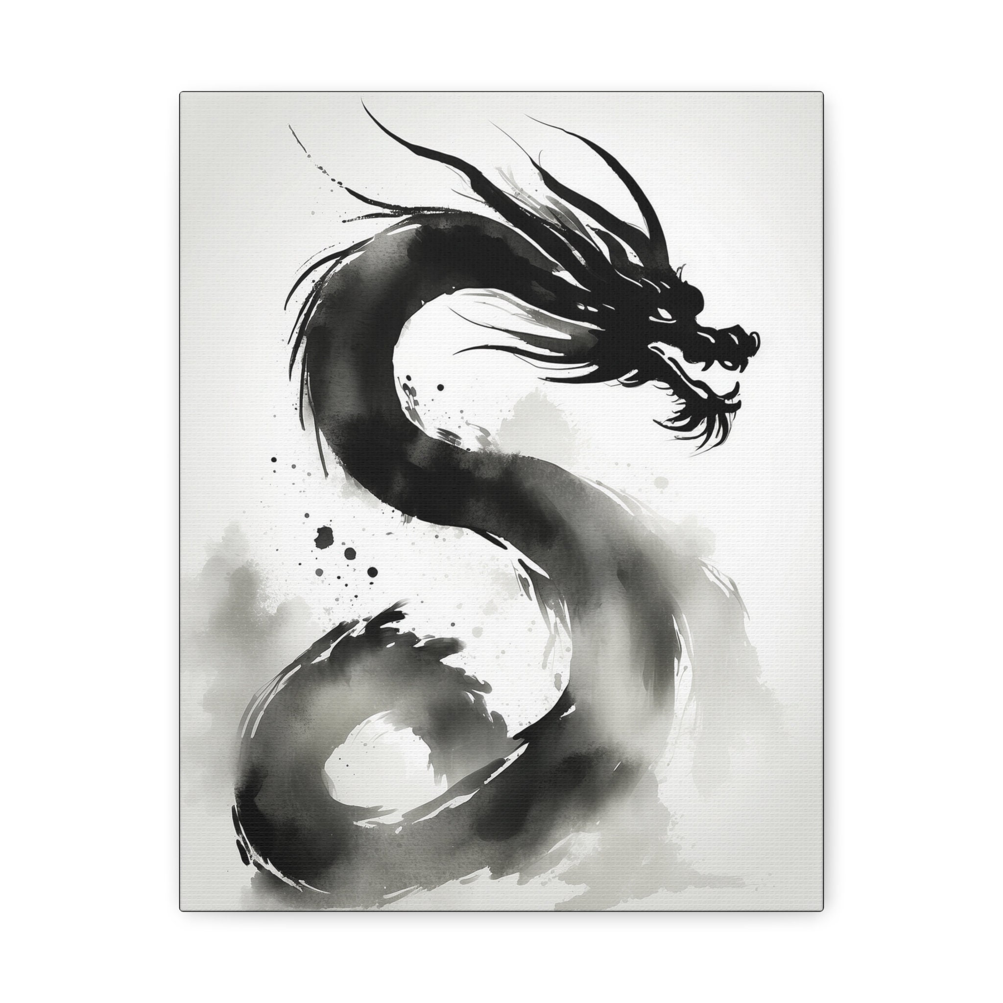 Chinese Painting Dragon Shadow Art Print on Canvas Gallery Wrap, Dragon ...